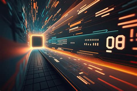premium photo data packets running through internet servers at light