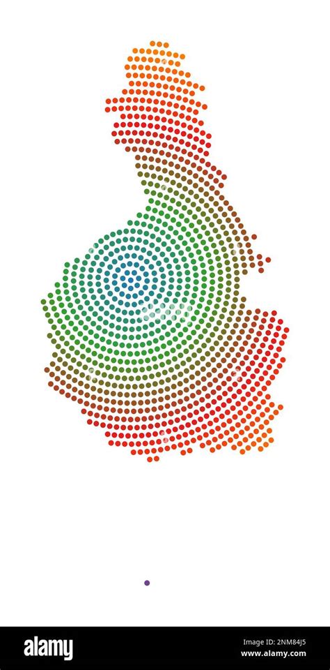 Tioman Island Dotted Map Digital Style Shape Of Tioman Island Tech Icon With Gradiented Dots