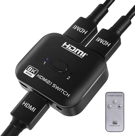 8k Hdmi Switch Splitter 2 In 1 Out Bi Directional Switcher Support 48gbps 4k 120hz