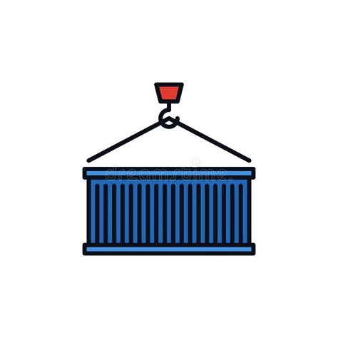Blue Shipping Container Vector Delivery Concept Modern Icon Or Sign Stock Illustration