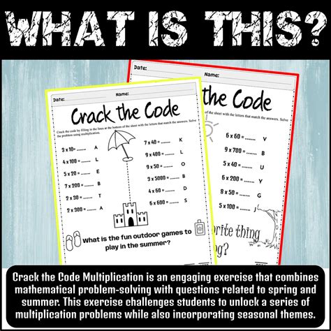 Math Crack The Code Multiplying 1 Digit Numbers By Multiples Of Worksheets Library
