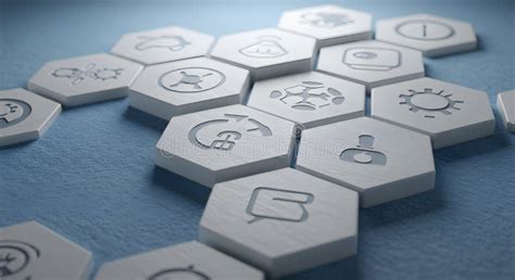 Abstract Hexagon Network System Interface Stock Illustration