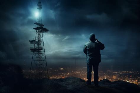 Premium Ai Image Man Searching For Mobile Phone Signal Long View