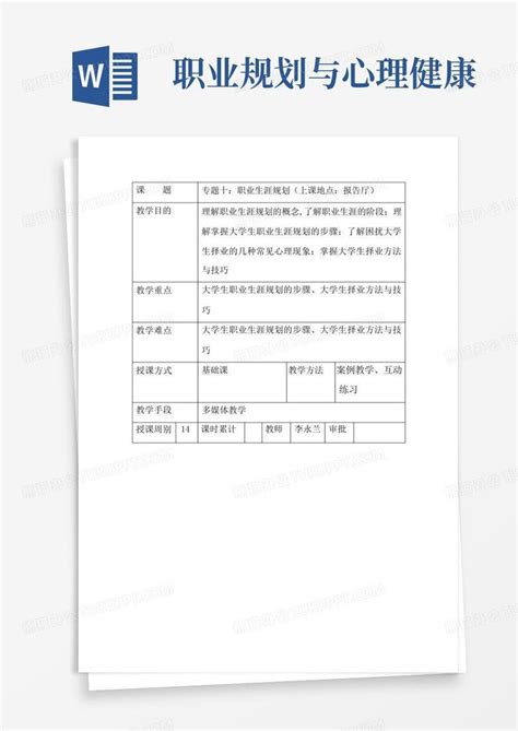 职业规划与心理健康word模板下载 编号lbrjgnzm 熊猫办公