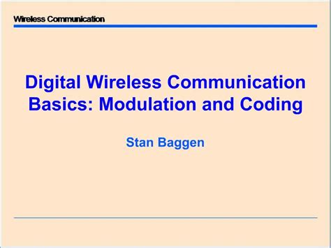 PPT Digital Wireless Communication Basics Modulation And Coding PowerPoint Presentation ID