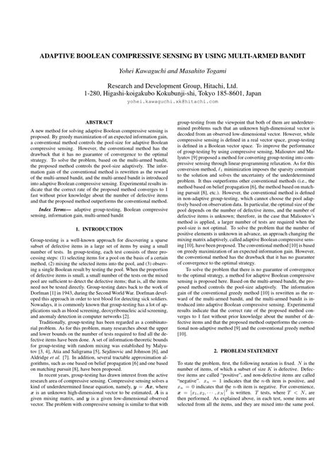 Pdf Adaptive Boolean Compressive Sensing By Using Multi Armed Bandit