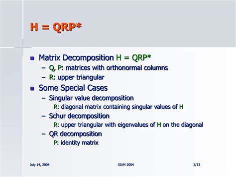 Ppt Geometric Mean Decomposition And Generalized Triangular