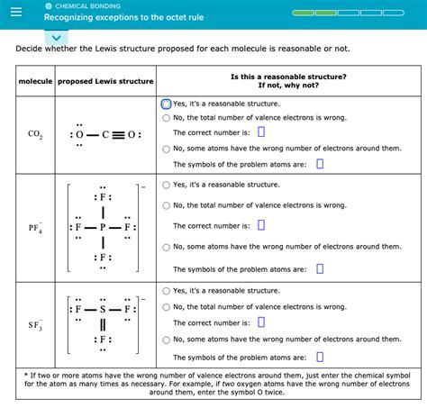 Solved CHEMICAL BONDING Recognizing Exceptions To The Octet Chegg Com