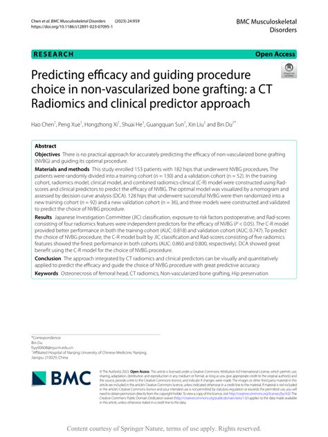 Pdf Predicting Efficacy And Guiding Procedure Choice In Non