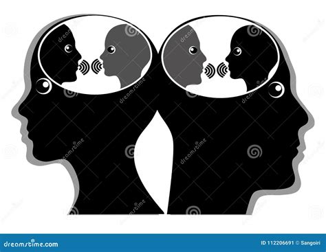 Internal Discourse Or Inner Dialogue Stock Illustration Illustration Of Discussion Sign