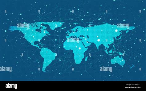 Digital Global Network System Technology Backgroundconnection And