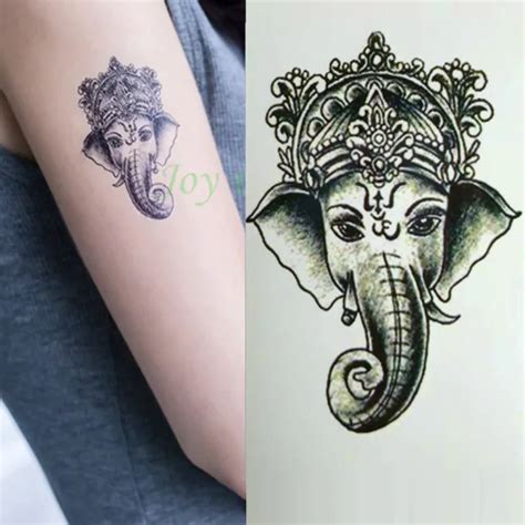 Waterproof Temporary Tattoo Sticker Ganesha Elephant Water Fake Tattoo Yb 482 Picclick Au