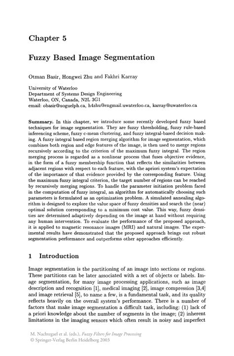 pdf fuzzy based image segmentation