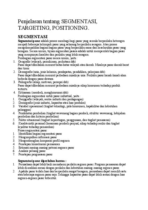 Detail Contoh Segmenting Targeting Positioning Koleksi Nomer 17