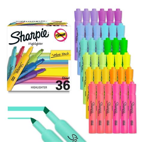 Free Shipping Sharpie Tank Highlighters Assorted Chisel Tip 36 Count
