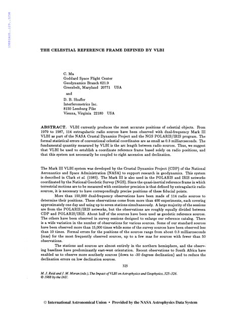 Pdf The Celestial Reference Frame Defined By Vlbi