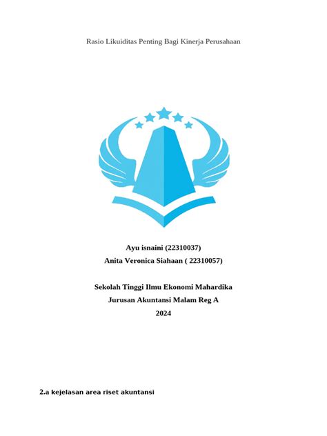 Rasio Likuiditas Penting Bagi Kinerja Perusahaan Uts Anita Pdf