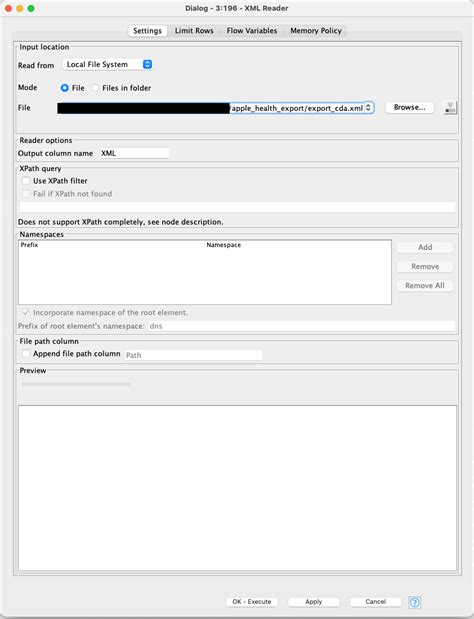 Xml Reader Error For Apple Health Dataset Knime Analytics Platform