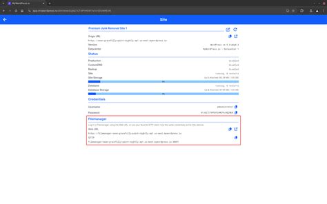 Filemanager Mywordpress Documentation