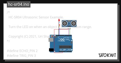 Ultrasonic Distance Sensor With Led Good Wokwi Esp32 Stm32 Arduino