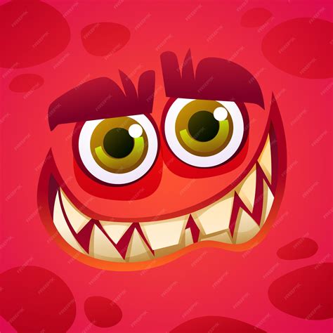 Premium Vector Cartoon Smile Monster Character Face Expression Vector