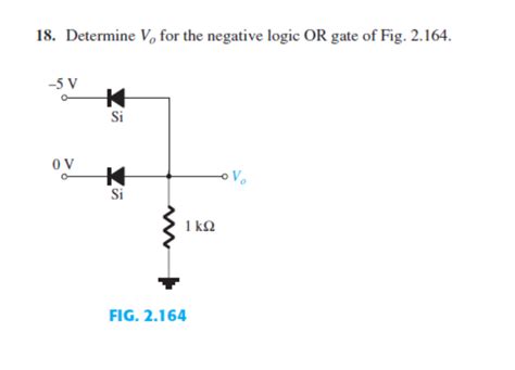 Solved Determine Vo ﻿for The Negative Logic Or Gate Of Fig