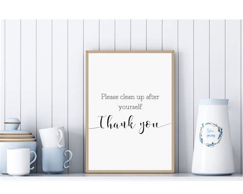 Please Clean Up After Yourself Clean Up Sign Break Room Sign Kitchen