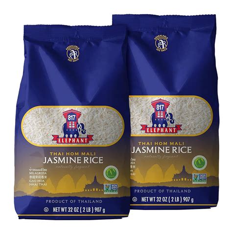 817 Elephant Thai Hom Mali Jasmine Rice 2 Pack 2 Lb