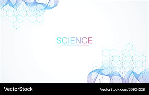 Molecular Abstract Structure And Genetic Vector Image