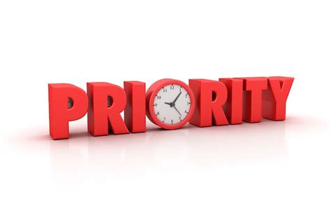 premium photo rendering illustation of priority word with clock