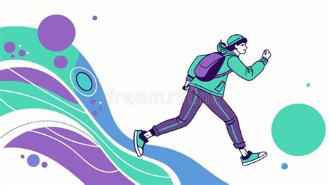Abstract Figure Running Motion Dynamic Movement And Athletic Activity Vector Design Generative