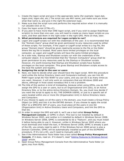 Logon Script Pdf Group Policy Active Directory