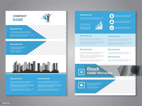 벡터 현대 브로슈어 흑백 건물의 배경 가진 추상 전단지 레이아웃 템플릿입니다 A4 크기에 대 한 가로 세로 비율입니다 파란색
