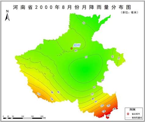2000年河南省月降雨量分布数据 地理遥感生态网