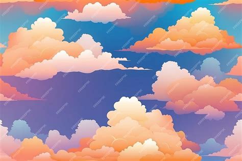 Premium Photo Light Orange Vector Pattern With Clouds Gradient Illustration With Colorful Sky