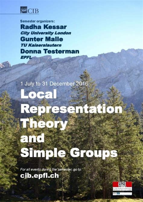 Local Representation Theory And Simple Groups Bernoulli Center