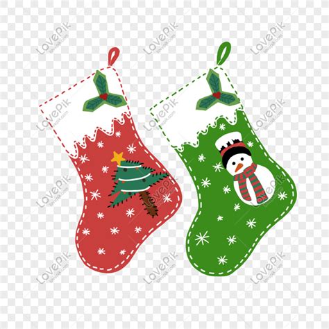 크리스마스 빨강 녹색 양말 Png 일러스트 무료 다운로드 Lovepik