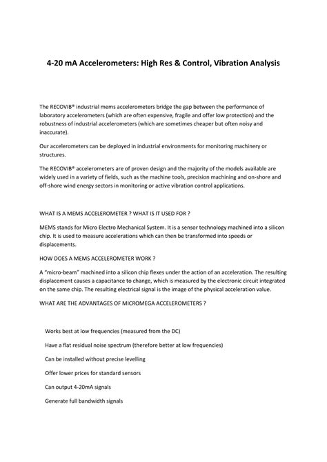 Ppt 4 20 Ma Accelerometers High Res And Control Vibration Analysis Powerpoint Presentation Id