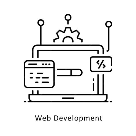 Premium Vector Web Development Vector Outline Icon Design Illustration Symbol On White