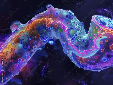 Primary Sclerosing Cholangitis Bile Ducts Illustration Multicolor Neon