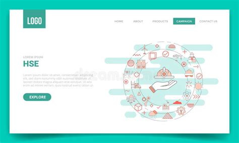 Hse Health Safety Environment Concept With Circle Icon For Website