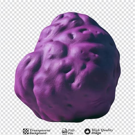 Premium Psd Purple Rock With A Bumpy Surface Isolated