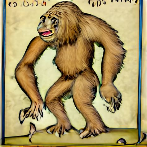 A Gigantopithecus As A Marginalia Drawing In A Medieval Manuscript R Craiyon