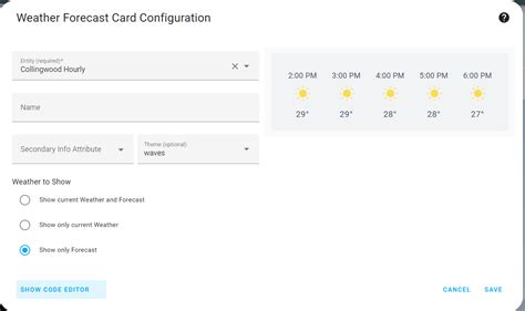 Add Hourly Forecast Section Issue 59 Makin Things Platinum Weather Card GitHub