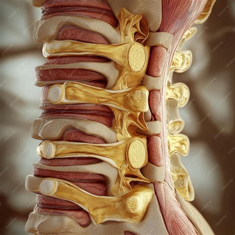 Detailed Anatomical Model Of The Human Cervical Spine Highlighting Vertebrae Structure And