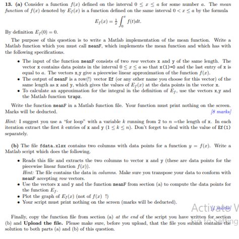 13 A Consider A Function F T Defined On The Chegg Com