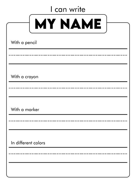 Prebabe Name Writing Practice Worksheets