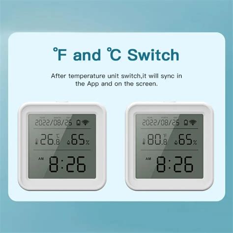 Smart WiFi Hygrometer Thermometer Sensor Indoor Temperature Humidity Monitor Works With Alexa