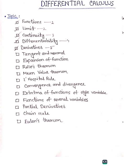 Math Differential Calculus 1 Pdf