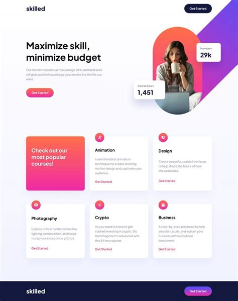 Frontend Mentor Skilled Elearning Landing Page Coding Challenge Solution